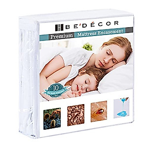 Bedecor Zippered Twin Mattress Protector Cover for 7"-9" Depth Mattress,Fully Encased Liquid Proof Urine Pee Protection Breathable Smooth Incontinence Pet Baby Potty Training