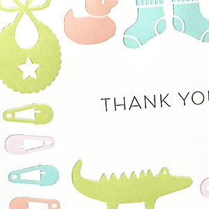 Hallmark Baby Shower Thank You Cards, Gender Neutral (10 Cards with Envelopes for Baby Boy or Baby Girl) - 5STZ5032, Baby Icons
