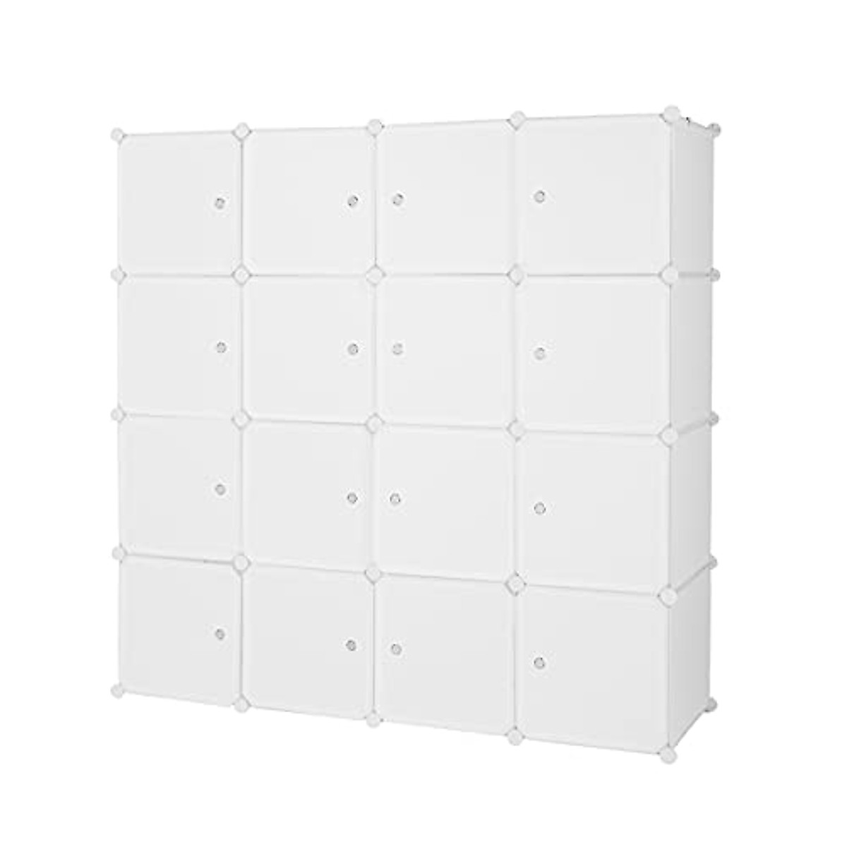 Customizable Modular Closet Organizer Stackable Shelves, Hanging Rod, and Multifunctional Design with White Doors