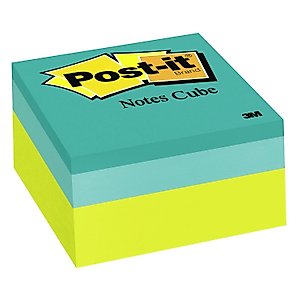 Post-it Notes Cube, America’s #1 Favorite Sticky Notes, 3 in x 3 in, Green Wave, 400 Sheets/Cube (2054-PP)