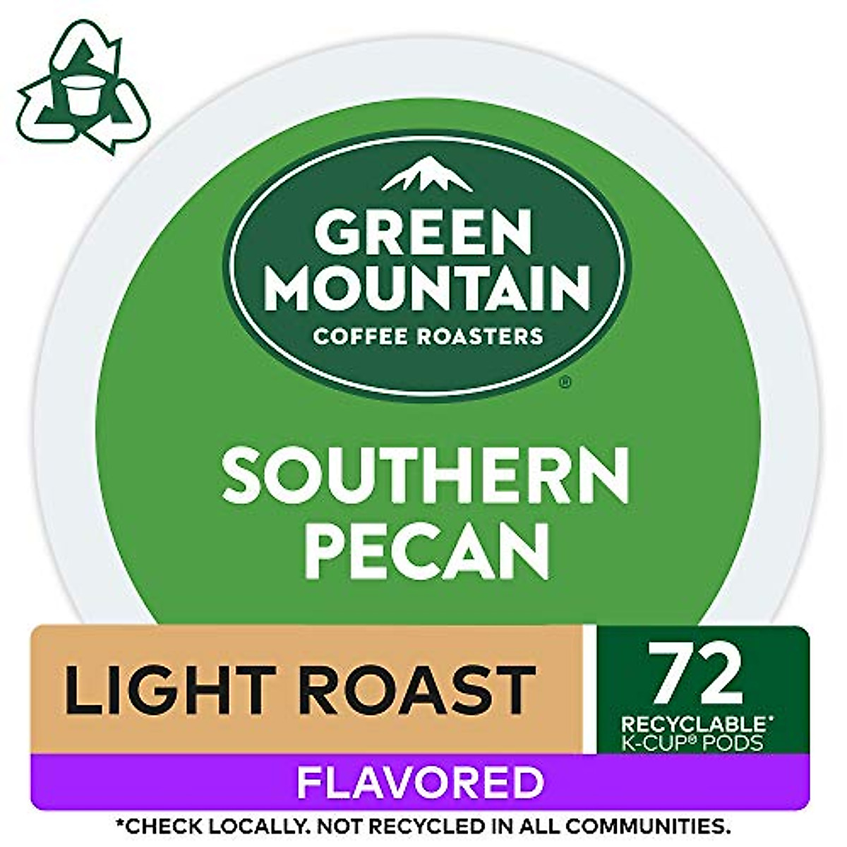 Green Mountain Coffee Roasters Southern Pecan Keurig Single-Serve K-Cup pods, Light Roast Coffee, 72 Count (6 Packs of 12)