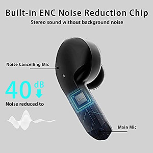 bluetooth earbuds True Wireless Earbuds 5.2 Bluetooth Headphones Touch Control with Wireless Charging Case IPX4 Waterproof Stereo Earphones in-Ear Built-in Mic Headset Premium Deep Bass for Sport