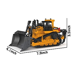 fisca 1/50 Diecast Bulldozer Model Metal Construction Vehicle Toy