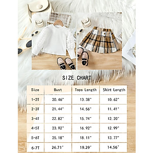 DONWEN Toddler Girl Clothes 4t 5t Fall Winter Clothes Long Sleeve Cotton Shirt Button Skirts 2pcs Toddler Girls Clothes