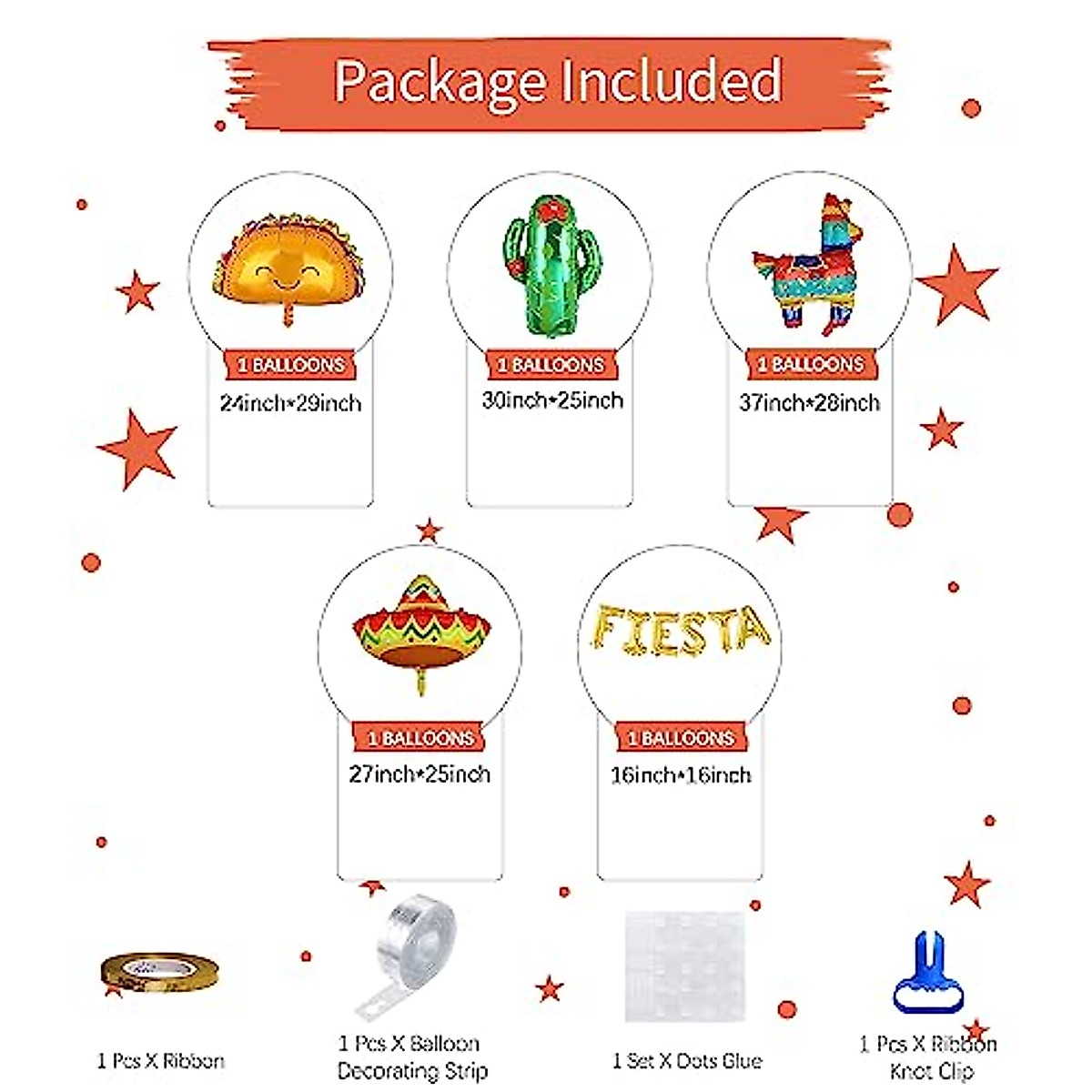 HYOWCH Fiesta Party Decorations, 130 Pcs Balloon Arch Kit for Cactus, Mexican Cinco de Mayo, Taco Theme Birthday, Baby Shower Supplies