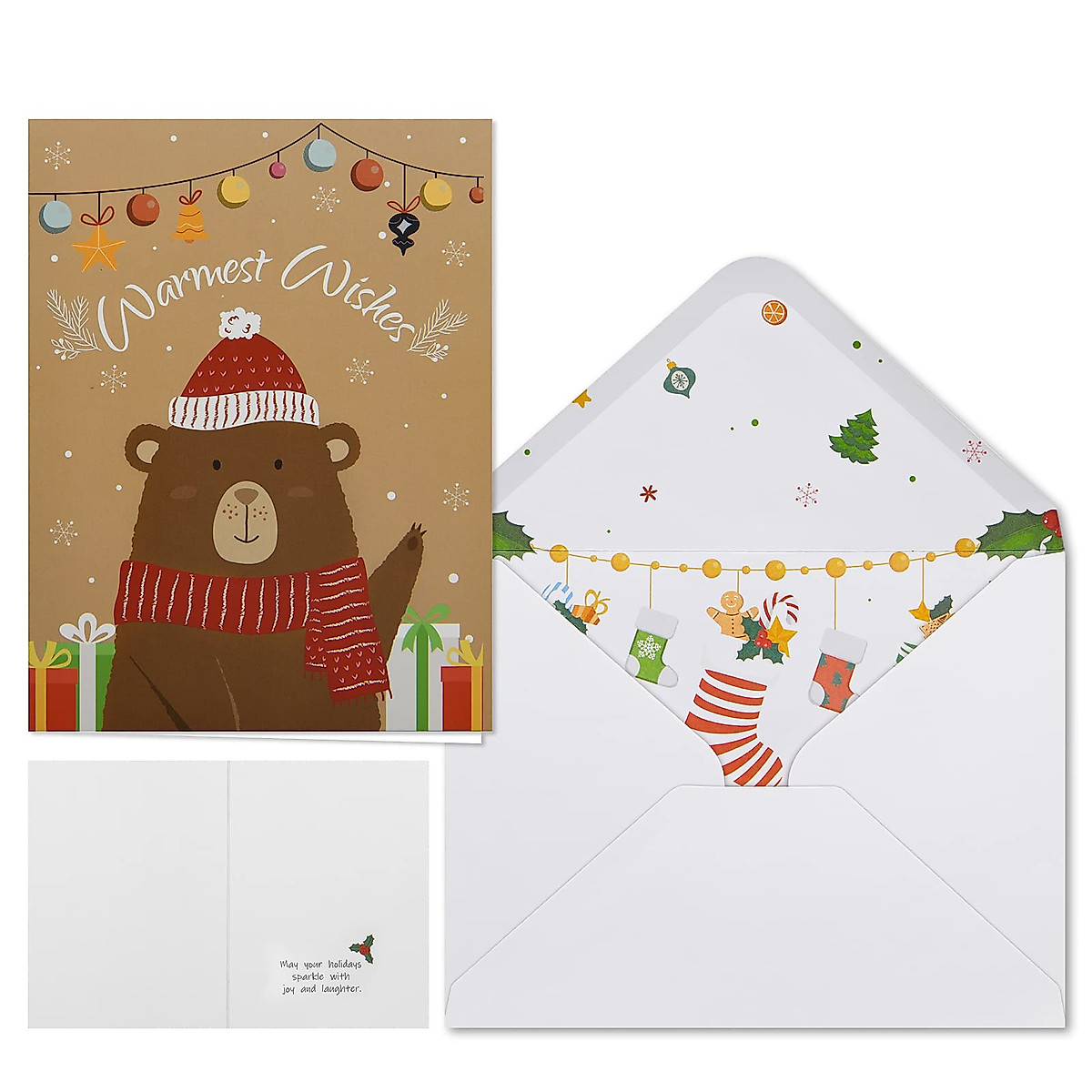 HERZOME Christmas Cards, Holiday Greeting Cards with Envelopes and Stickers 6.3in x 4.72in - Set of 30 - Animal Collection for Winter Xmas Season