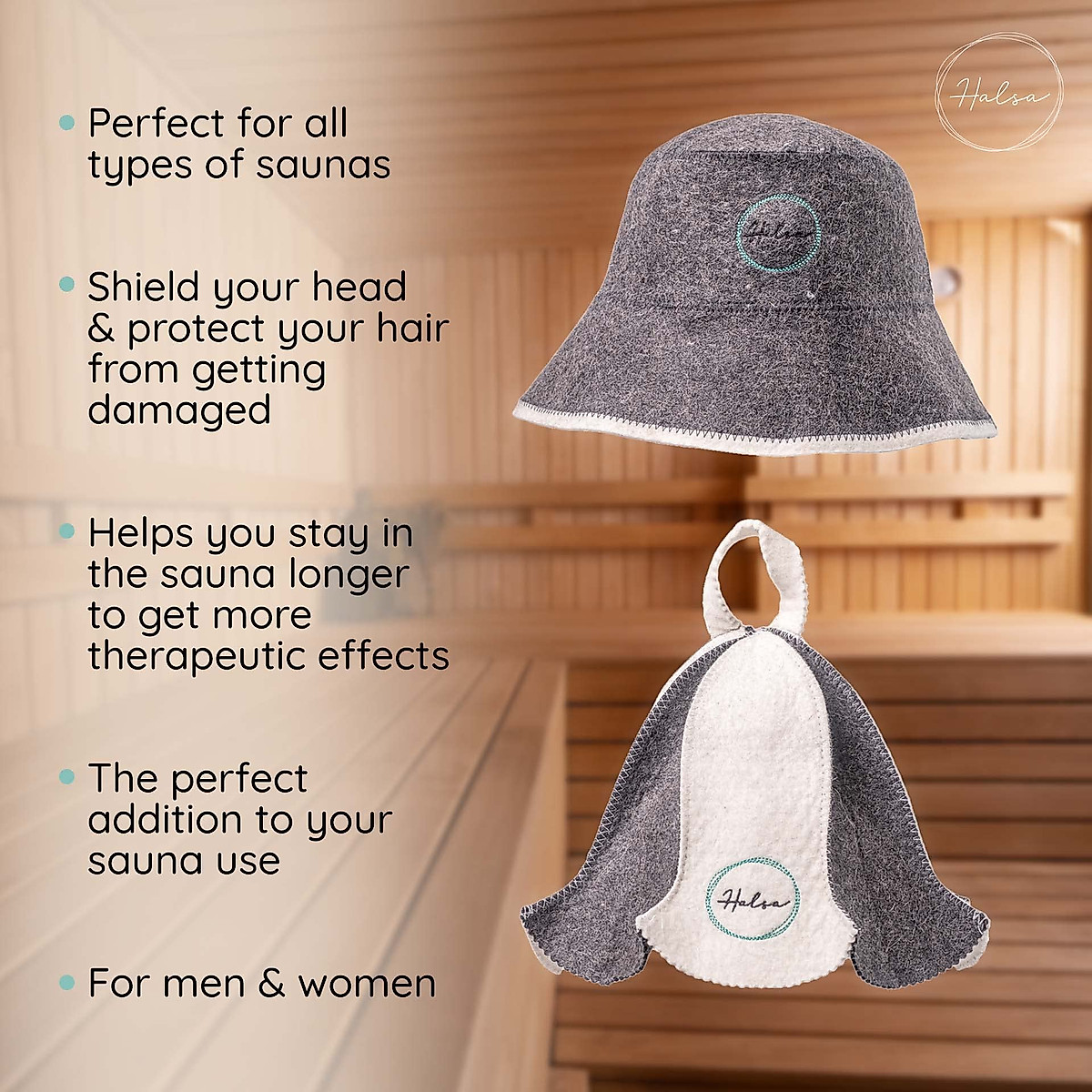 Sauna Hat, Handmade Wool Cap for Sauna, Protect Hair, Stay in Sauna Longer, Enhance Sauna Benefits, Regulate Temperature. Gift for Sauna Users, Sauna Accessory for Women and Men.