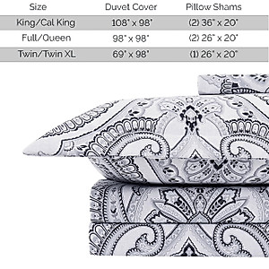 SouthShore FINE LINENS Pure Melody Collection - Premium Quality, Soft, Wrinkle, Fade, & Stain Resistant, Easy Care, Oversized Duvet Cover Set, Twin / Twin XL, Black