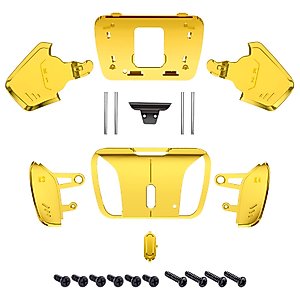 Chrome Gold Replacement Redesigned K1 K2 K3 K4 Back Buttons Housing Shell for PS5 Controller eXtremeRate RISE4 Remap Kit - Controller & RISE4 Remap Board NOT Included