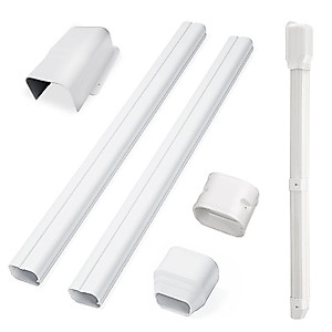 TAKTOPEAK Mini Split Line Cover: 4'' 7.5 Ft Line Hide for Mini Split Air Conditioner Central AC HVAC - Waterproof Decorative Pipe Cover for Outdoor