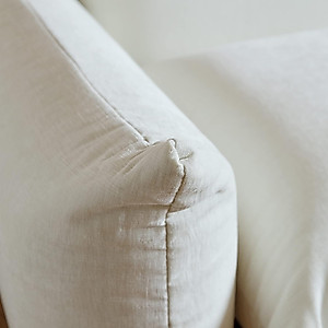 JACH Mid-Century Modern Comfy Sofa Couch with Thick Cushion, Chenille Single Accent Chair Deep Seat Couches, 50" Plush Sofas Furniture for Small Spaces Living Room Bedroom Office Apartment, White