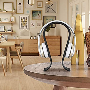 Linkidea Acrylic Headphone Stand, Headsets Stand, Headset Holder, Headphone Hanger, Pc Accessories, Headset Stand Compatible with Beats Solo Pro, Sony WH-1000XM5 Headphones (Black)