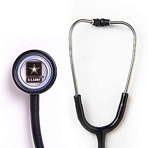 U.S. Army Stethoscope, OEM Classic Single Head Cardiology for Medical and Clinical Use - 27 inch (Black)
