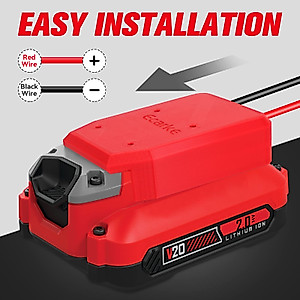 Ecarke Power Wheels Adapter for Craftsman 20V Dock Power Connector 12 Gauge Robotics RC Toy & Car,e-Bike(with Wire Terminals & 30A Fuse)