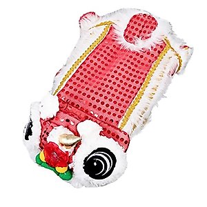 STOBOK Boy Hoodies Cute Dance Lion Dragon Pet Costume with Sequins Chinese New Year Cat Dog Clothes Hoodies Coat Pet Chinese New Year Pet Costume Outdoor Warm Dog Winte Clothes Boys Winter Coat