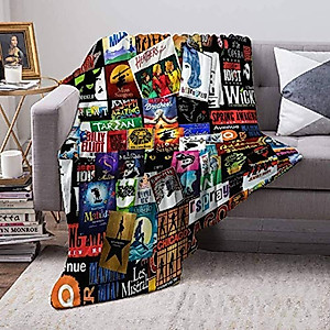 Musicals Collage II Fleece Blanket Soft Plush Throw TV Blanket Bedding Flannel Throw Shawls and Wraps Lightweight for Bed Couch Chair Travel, 51"x59"