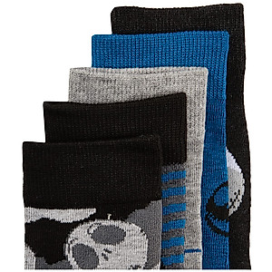Disney Men's Nightmare Before Christmas 5 Pack Crew Socks, Grey Blue Multi, 10-13