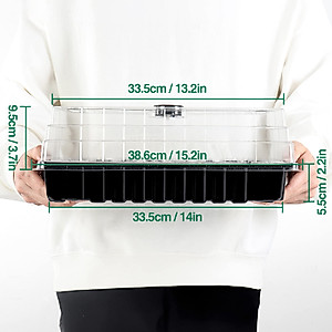 Bonviee 3 Packs Seed Starter Tray with Hygrometer Thermometer, 40-Cell Seed Starter Kit with Clear and Elevated Humidity Dome, Greenhouse Kit Indoor for Cloning, Propagation, Sprouting and Germination