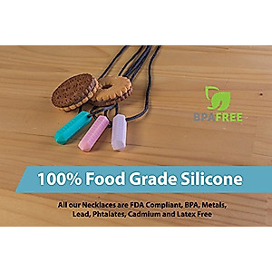 Tilcare Chew Chew Sensory Necklace – Best for Kids or Adults That Like Biting - Perfectly Textured Silicone Chew Necklaces