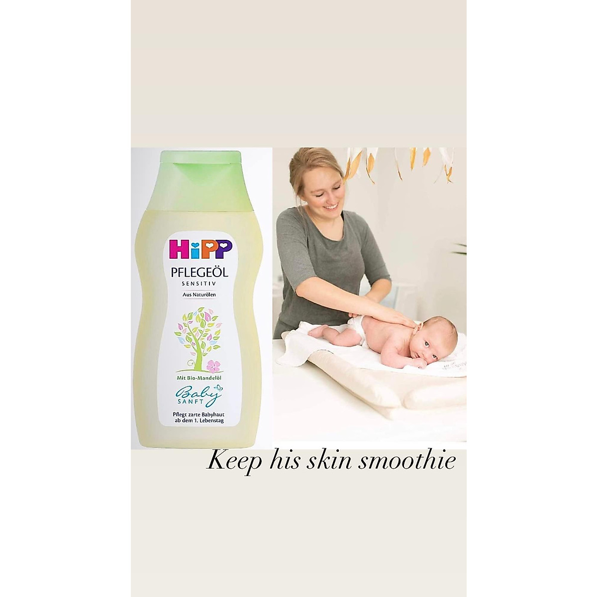Hipp Baby Body Oil with Organic Almond Oil - 200 ml - German -