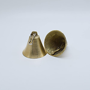 Craft Bells,2PCS Brass Bell(2" X 2") Vintage doorbell for DIY Craft Cow Horse Sheep Dog Camel Bells Home Garden Christmas Tree Decoration Bells KSI(Loud Sound)