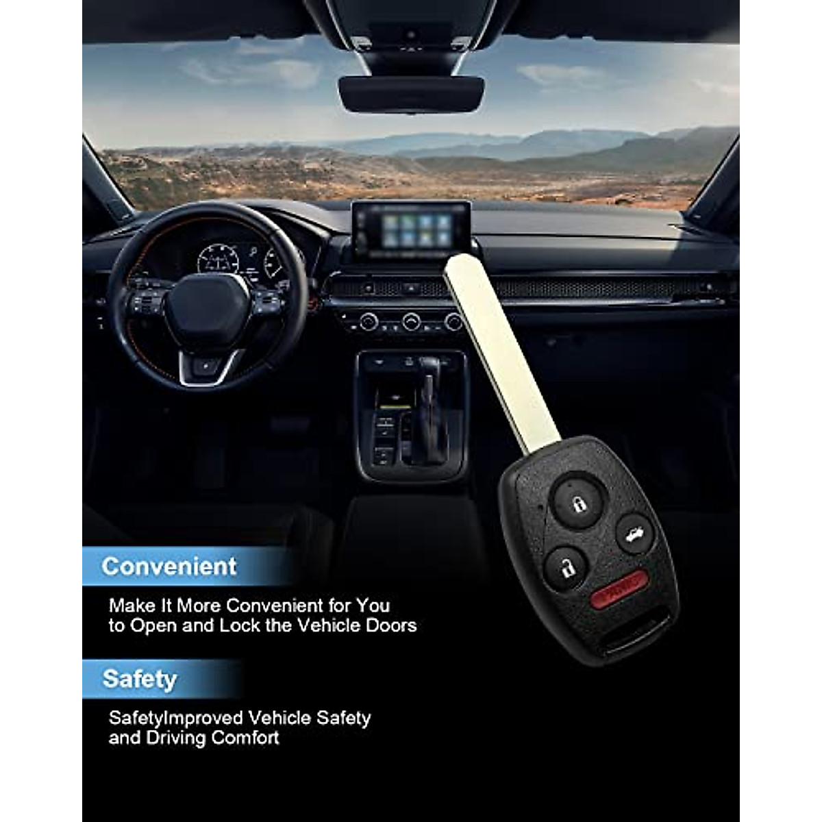 Car Key Fob Replacement Keyless Entry Remote Control Fits for Honda Pilot 2009 2010 2011 2012 2013 2014 2015/ Accord Sedan 2008-2012 Replace KR55WK49308 35118-TA0-A00