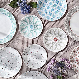 Corelle J106-TRT CP-1648 Small Plate, Plate, Plate, Shatter-Resistant, Lightweight, Microwave Safe, Oven Safe, Dishwasher Safe, Terrazzo Verde