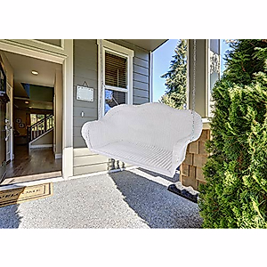 Northlight 50" White Stripe Outdoor Patio Resin Wicker Swing with Chain