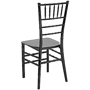 BizChair 2 Pack Black Stackable Resin Chiavari Chair - Hospitality and Event Seating
