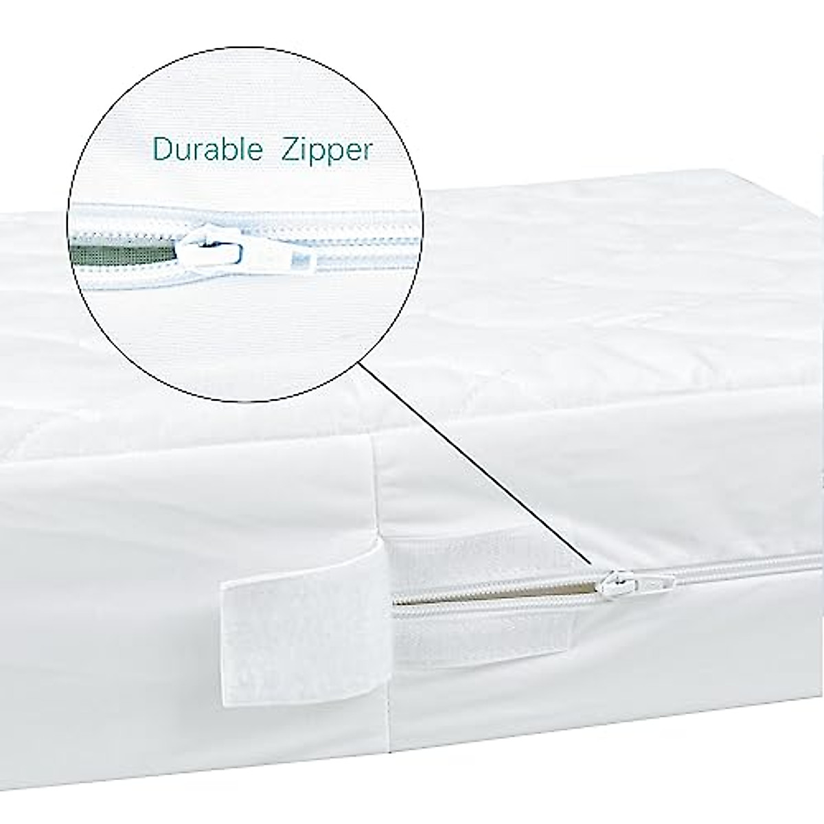 Zippered Crib Mattress Protector - Waterproof Crib Mattress Encasement, Breathable and Absorbent, 6 Sides Fully Encased Crib Mattress Cover.