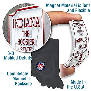 Indiana Small State Magnet by Classic Magnets, 1.6" x 2.3", Collectible Souvenirs Made in The USA