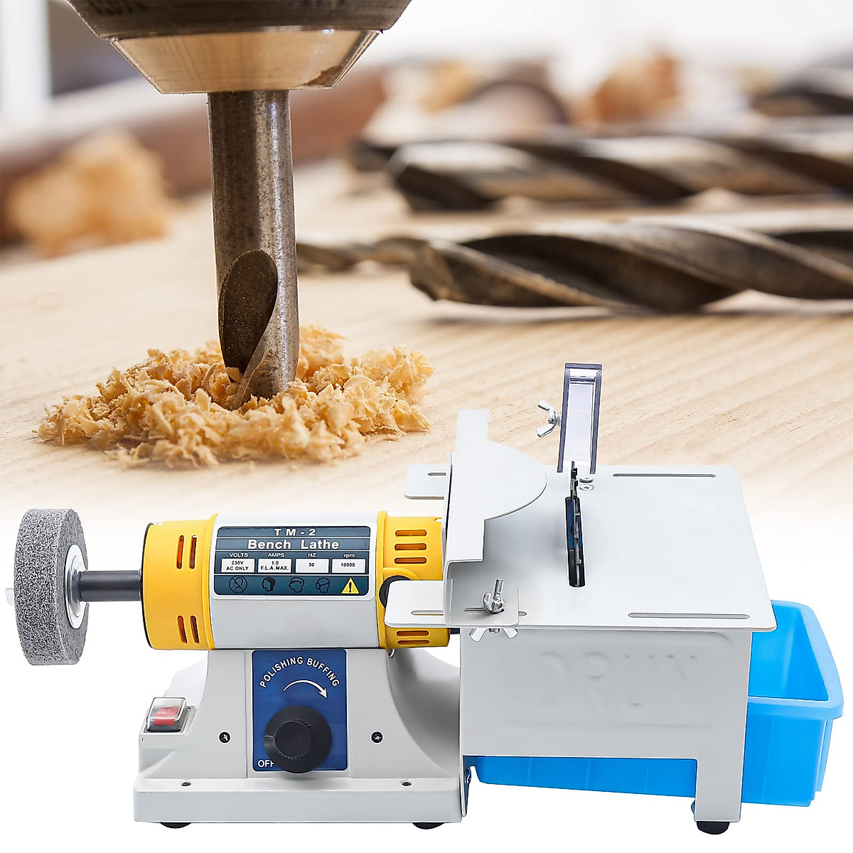 YIPONYT Lapidary Equipment DIY Jewelry Lapidary Saw for Cutting Rocks, 110V Mini Table Saws Rock, Jewelry Rock Polishing Buffer Bench Lathe Table Saw for Grinding Polishing Drilling 0-10000r/min