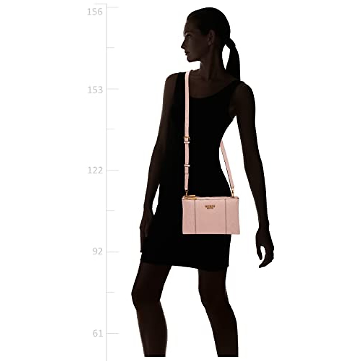 GUESS womens Noelle Double Zip Crossbody, Light Rose Logo, one size US