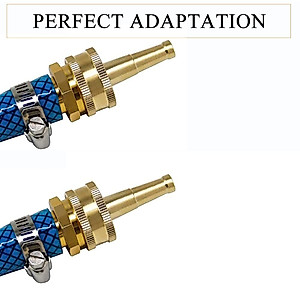 ANNICOO 2 Pack Solid Brass Jet Sweeper Jet Nozzle, Adjustable Heavy Duty Hose Nozzle for Cleaning Car Siding Driveway, 2 Inch 2