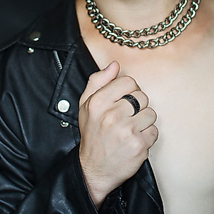 Unisex Beer Ring Bottle Opener Set Chain Rotation Ring Titanium Ring Finger Band for Women Men Jewelry Gift Christmas