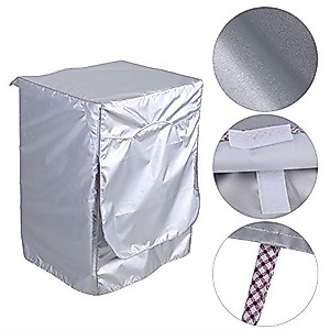 Silver Washing Machine Cover Waterproof Sunscreen Cover Front Load Washer Dryer Coat Protection Washer Cover