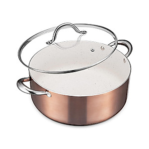 BEZIA 8 Quart Cooking Pot with Lid, Nonstick Stock Pot/Stockpot with Lid, Induction Pot for Cooking, Kitchen Pots, Stew Pots, Soup Pots for All Stovetops, Oven Safe