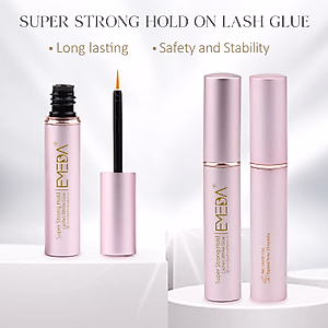 EMEDA False Eyelash Glue Super Strong Hold 24H Clear Glue Strong Hold Water Proof Formula No Irritation Latex Free Long Lasing Quick Dry Pegamento De Pestaas White Strip Eyelash Adhesive 5ml 0.17oz