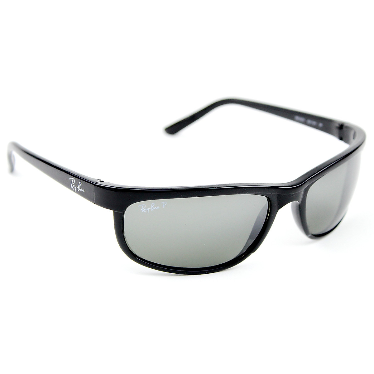 Ray-Ban RB2027 601/W1 PREDATOR 2 Sunglasses Black /Crystal Polarized Mirror Grey Lens., 62