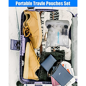 17 Pack Travel Pouches for Toiletries,TSA Approved,Travel Size Portable Containers,Stand Up Pouch,Refillable Travel Accessories for Shampoo Conditioner Lotion Soap Liquids (A-17pcs)