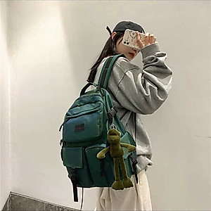 Large Capacity Student Backpacks Kawaii Backpack for Back To School Camping Hiking for Teens Girls Casual Aesthetic Backpack (Green)