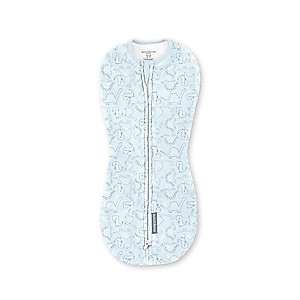 SwaddleMe by Ingenuity Compression Swaddle Pod, Two-Way Zipper for Easy Changes, Improves Sleep & Calms Startle Reflex, 0-2 Months, 2-Pack - Dino Jam