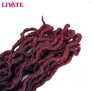 14 Inch Goddess Faux locs Crochet Hair 6 Packs/Lot Soft Gypsy Locs Wavy Crochet Braids Dreadlocks 3 Tone Curly Wavy Twist Braiding Hair Extensions African Roots Braid（#1B/99j/530)