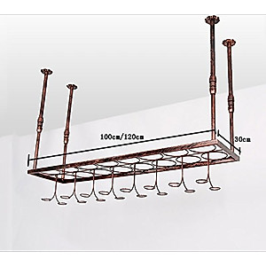 Stylish Simplicity 2 Rows of Stainless Steel Wine Racks, Can Accommodate 16 Bottles of Wine Glass Rack Champagne Glass Rack, PIBM, Brown,