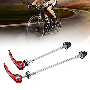 Bike Wheel Hub Front and Rear Skewers, Accessories Quick Release Lock Skewers Universal Heavy Duty for Road Bike(Red)