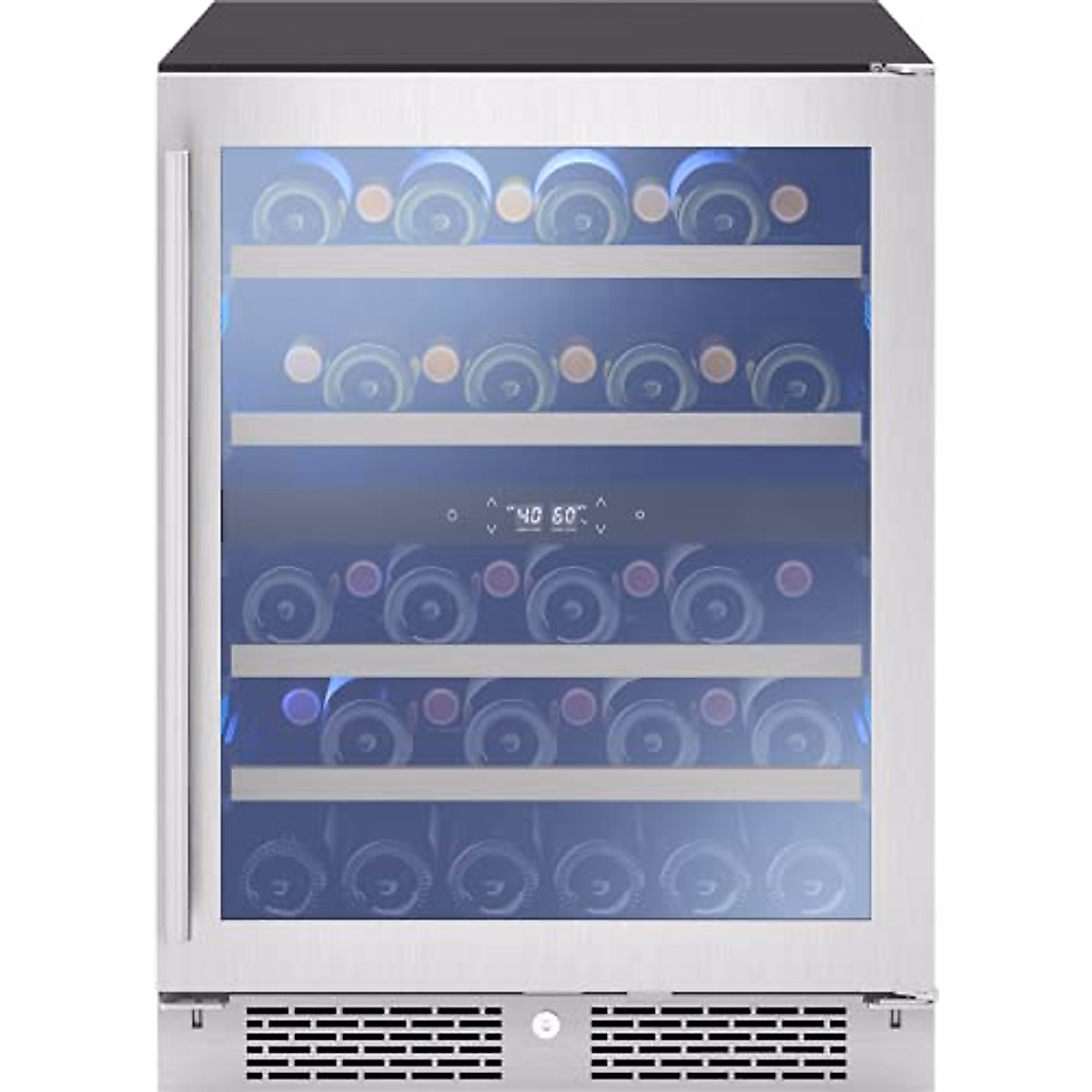 Zephyr Presrv 24" Wine Fridge ADA Dual Zone Under Counter - Countertop Mini Wine Cooler Cellars Small Cabinet Wine Refrigerator Home Bar Chiller Freestanding with Glass Door - 37 Bottles 750ml