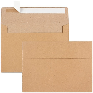 50 Pack Kraft Envelopes, 5x7 Envelopes for Invitations, A7 Invitation Envelopes, Brown Kraft Envelopes for Personalize Gift Cards, Wedding, Baby Shower, Birthday Party