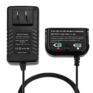 Replacement for Black and Decker 9.6V-18V Battery Charger: 90571729, 90556254-01, 90592360-01 Compatible with Black and Decker 18V 14.4V 12V 9.6V NiCad & NiMh Battery