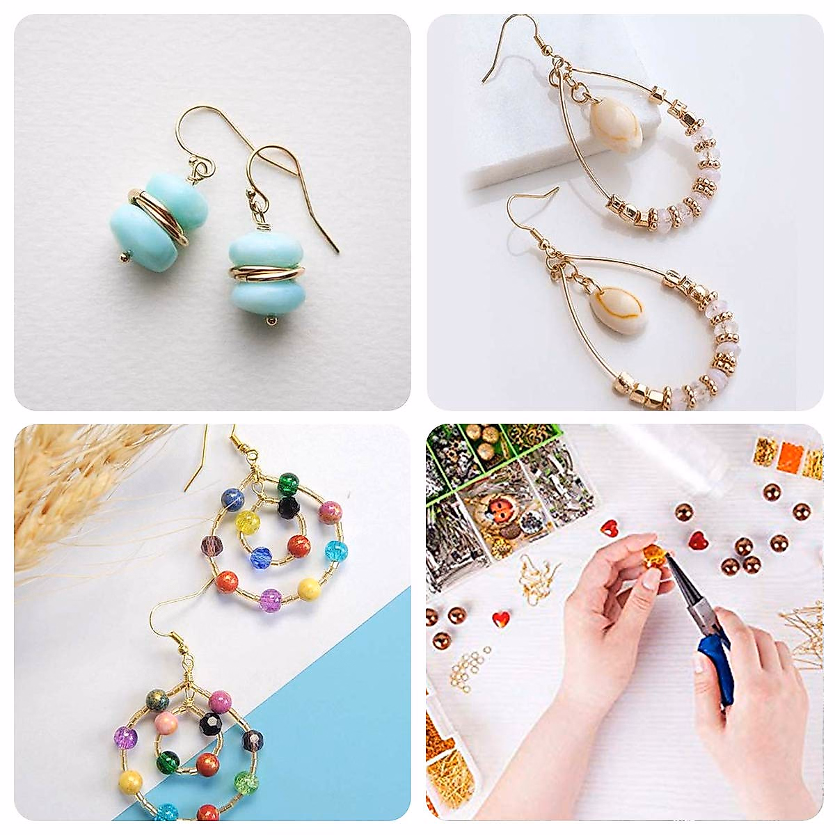 Alexcraft 14k Gold Plated Jump Rings 900PCS 4/6/8/10 mm Gold Jump Rings Strong Gold Open Jump Rings Bulk for Necklace Bracelet Earrings Jewelry Making