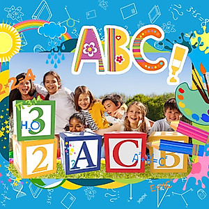 6 Pieces ABC and 123 Balloon Box Back to School Party Decoration 12 X 12 Inch ABC Alphabet Block Boxes Party Favor Balloon Inspire Story Birthday Party Decor for School Celebration Baby Shower